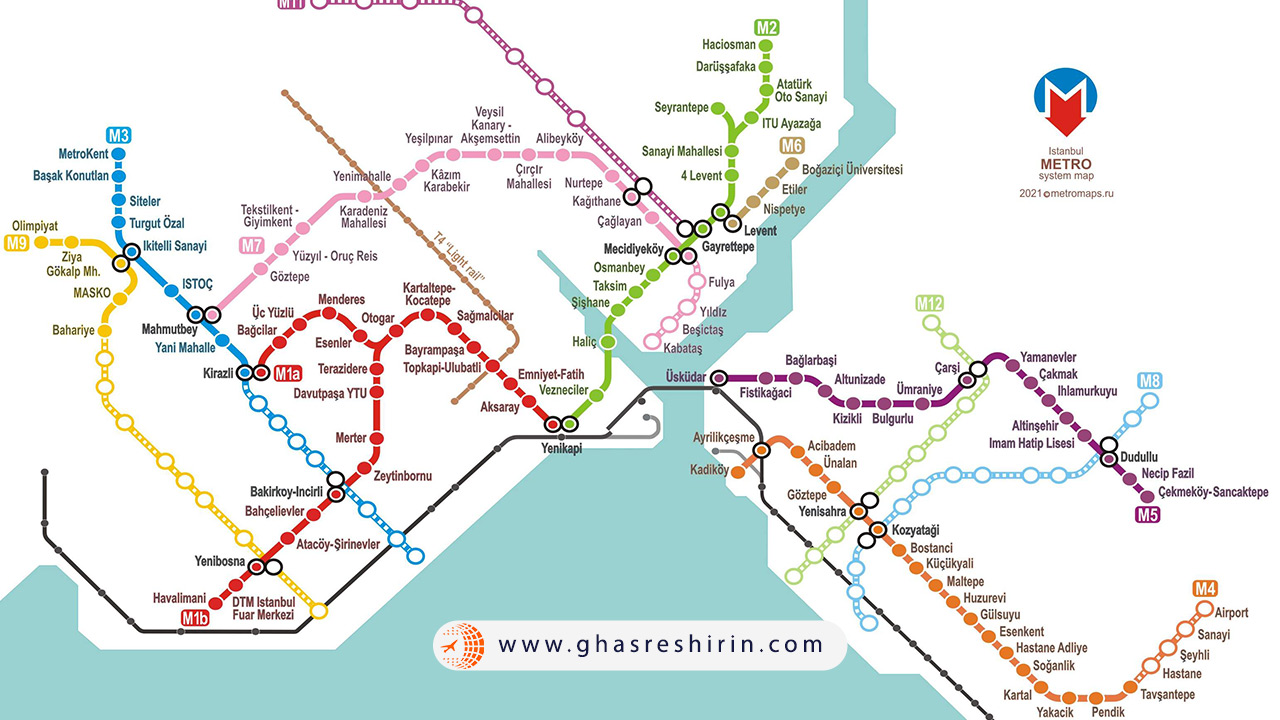 راهنمای کامل مترو استانبول + قیمت بلیط و نقشه
